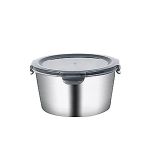 CORAHE Round 316 Stainless Steel Food Storage Container with Lids Airtight Metal Food Containers Stackable Meal Prep Leftover Containers for Freezer Fridge Oven Dishwasher Safe ( Size : 400ml )