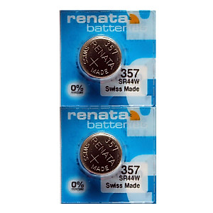 Renata 357 SR44W Batteries - 1.55V Silver Oxide 357 Watch Battery (2 Count)