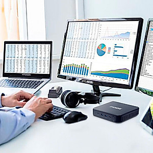 HYUNDAI Mini PC - Intel Core i5, 8GB DDR4 RAM, 256GB M.2 SSD, Windows 10 Pro Mini Desktop Computer, Dual-Band WiFi, Bluetooth, 2K UHD, Dual Display Support, Black
