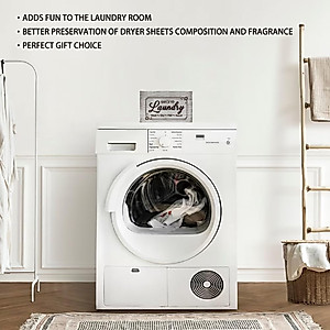 SUPERDANT Dryer Sheets Holder with Lid Rustic Dryer Sheet Dispenser Laundry Lettering Dryer Sheets Container Laundry Fabric Softener Dispenser Box for Laundry Room Organization Storage Gray