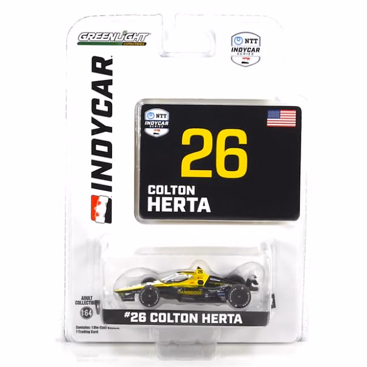 Collectibles Greenlight 11590 2024 NTT IndyCar Series - #26 Colton Herta/Andretti Autosport, Gainbridge 1:64 Scale Indy 500 Diecast, gl11590