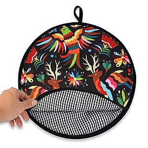 Lodokdre 12inch Cloth Bag for Burrito,Portable Tortilla Warmer Pouch Home for Microwave Restaurant Food Pancake,C