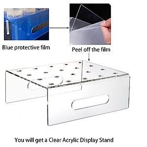 Jucoan 24 Pack Cake Push up Pop Containers and 20 Holes Push Pop Cake Stand, Reusable Cake Push Pop with Holder, Clear Acrylic Lollipop Display Stand for Weddings Baby Shower Birthday Christmas Party