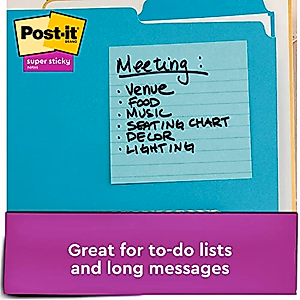 Post-it Super Sticky Notes, 4x4 in, 6 Pads, 2x the Sticking Power, Supernova Neons, Bright Colors, Recyclable (675-6SSMIA)