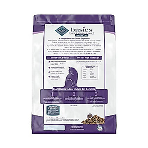 Blue Buffalo Basics Skin & Stomach Care Grain Free, Natural Indoor Mature Dry Cat Food, Turkey & Potato 11-lb