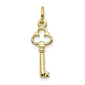 Diamond2Deal 10k Yellow Gold Key Charm (L- 22 mm W- 5 mm)