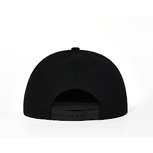 Quanhaigou Men's Black Snapback,Big Teeth Adjustable Baseball Hat 3D Embroidery Cartoon Caps