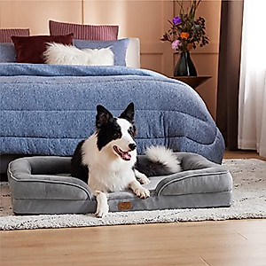 Bedsure Large Orthopedic Dog Bed for Large Dogs - Big Waterproof Dog Bed Large, Foam Sofa with Removable Washable Cover, Waterproof Lining and Nonskid Bottom Couch, Pet Bed