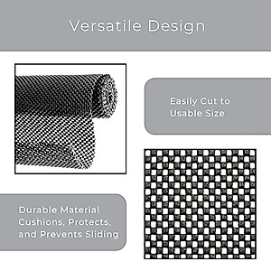 Smart Design Premium Grip Shelf Liner - 18 Inch x 8 Feet - Non Adhesive, Strong Grip Bottom, Easy Clean Kitchen Drawer, Cabinet, Cupboard Dresser Protector Cover, Non Slip Rubber Mat - Black