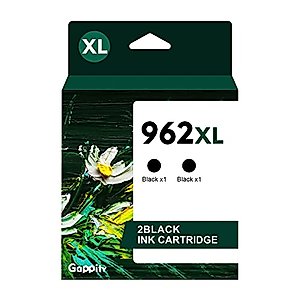 962XL Black 2 Pack Ink Cartridges Remanufactured Replacement for HP 962XL 962 XL Black Ink Cartridges Works with HP OfficeJet Pro 9015 9010 9025 9020 9018 9012-2 Black Combo Pack