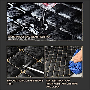 Leather car Mats Fit for Hatchback 4-Seat(No armrest Box) 04-13 Floor Mats Full Protection Car Accessories Coffee 3 Piece Set