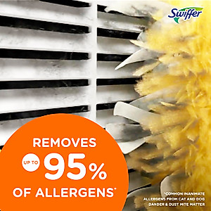 Swiffer Dusters Heavy Duty Extender Handle Starter Kit (1 Handle, 12 Dusters)