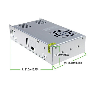 ALITOVE 36V 10A 360W Power Supply Switch Transformer Adapter AC 110V / 220V to DC 36V 10amp Universal Regulated Switching Converter for LED Strip Light CCTV Camera Security System