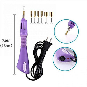 Hotfix Applicator,DIY Hot Fix Rhinestone Setter Applicator Wand Tool Kit Set with 7 Different Sizes Tips,Support Stand (Pink)