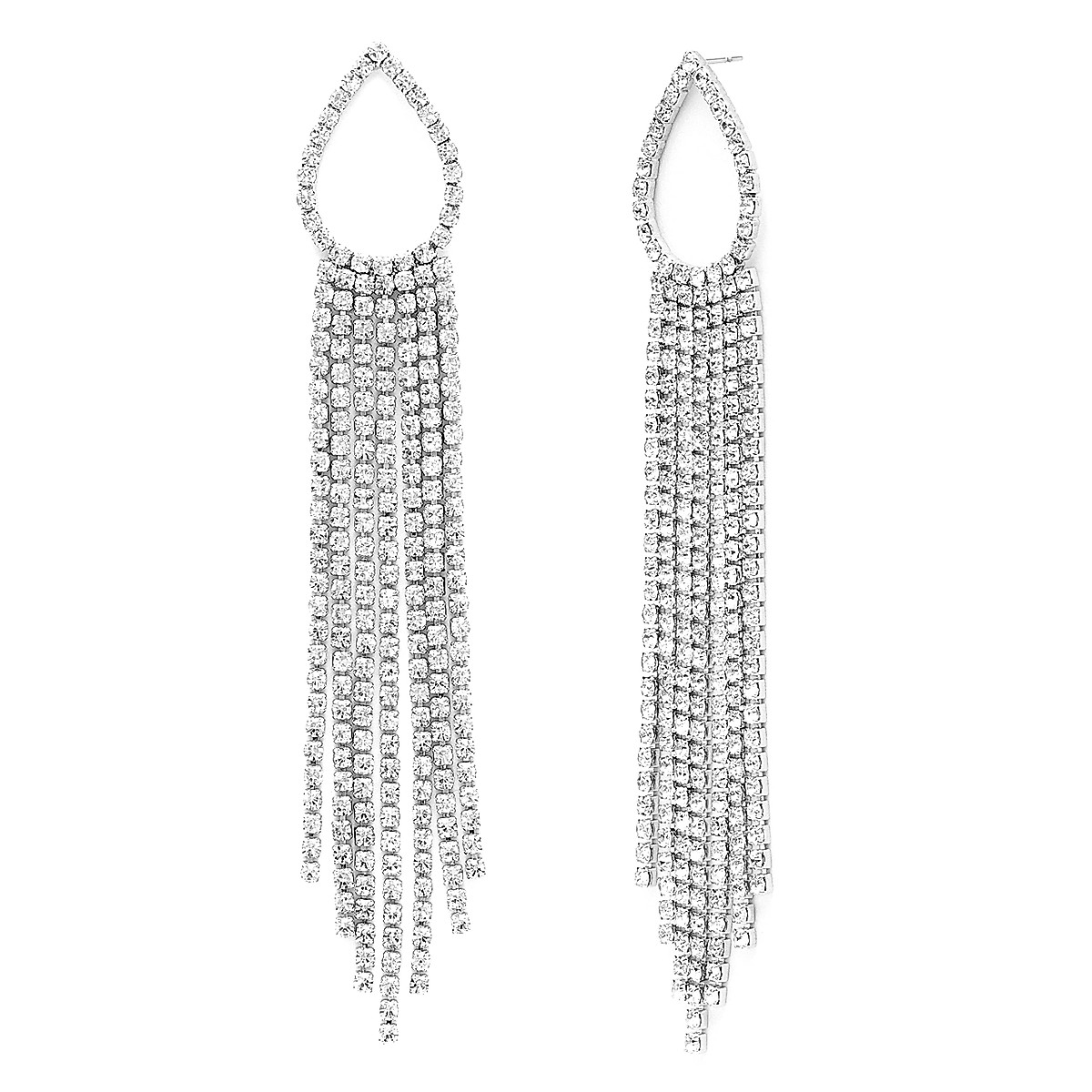 Badgley Mischka Women's Earrings - Elegant Crystal Chandelier Drop Dangle Earrings, Post Closure, Size One Size, Teardrop Post