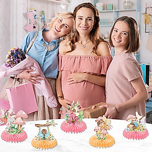 Fairy Honeycomb Centerpieces Birthday Decorations - 9PCS Fairy Party Centerpieces for Table, Butterfly Flower Fairies Theme Party Decorations, My Fairy First Birthday Baby Shower Supplies