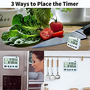 Tuffinix Digital Kitchen Timer Clock - Magnetic Countdown Timer for Cooking Count Up & Down Big Display with Memory Function and Loud Alarm for Kids Homework Gym Baking