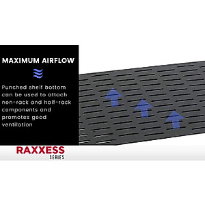Raxxess UNS1 Vented Universal Tray Shelf for 19" Server, Bottom Slots for Mounting Non Half-Rack Equipment, Black (RAX UNITRAY)