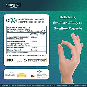 GLX3 Green Lipped Mussel Oil for Dogs | Joint & Hip Comfort Omega-3 Supplement | Ideal for All Dog Breeds and Ages | 1 Month Supply, 60 Soft Chews w/Natural Ingredients