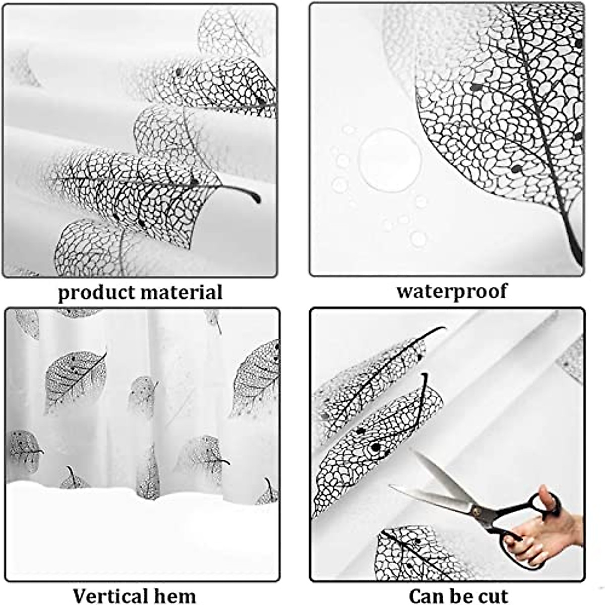 CELBERENA Shower Curtain Liner 72x80 Inchs, PEVA Bathroom Plastic Shower Curtains Waterproof Decor Farmhouse Shower Curtain Set with 12 Pack Plastic Hooks