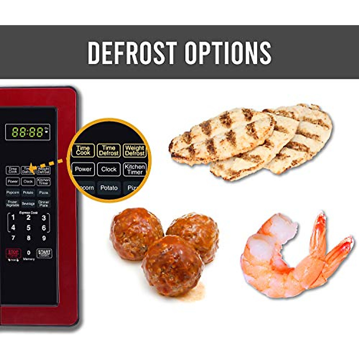 Farberware Classic FMO11AHTBKN 1.1 Cu. Ft. 1000-Watt Microwave Oven with LED Lighting, Metallic Red