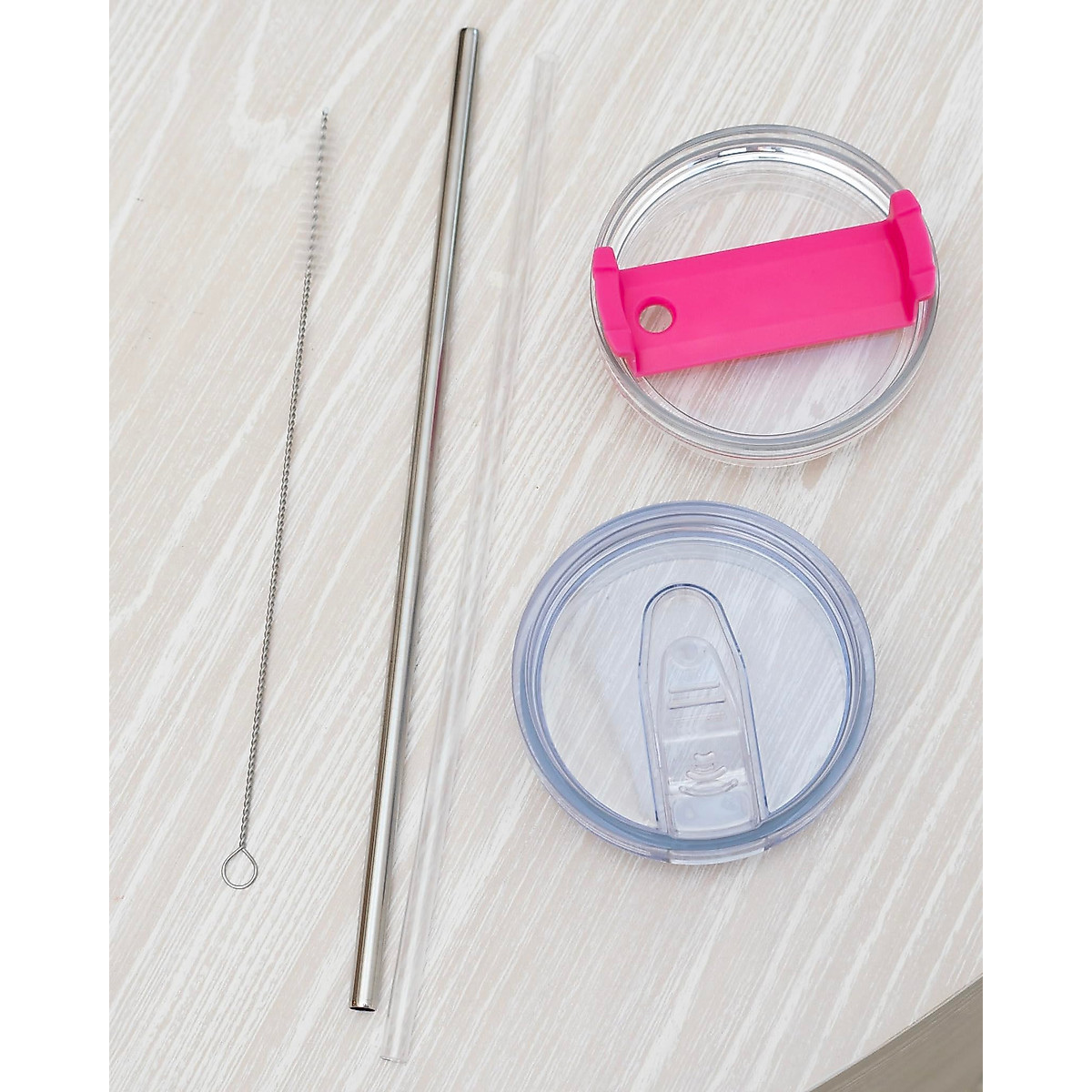 Du&Kha SIPSLEAK 40 Oz Tumbler with Handle and Straw – Stainless Steel Insulated Tumblers with 2 Lids, 2 Straws, Straw Brush – Portable and Reusable Coffee Tumbler Travel Coffee Mug Keeps Hot and Cold