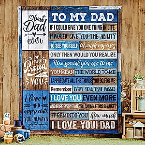 Dad Birthday Gifts for Dad from Daughter Son Best Christmas Dad Gifts Soft Throw Blanket Valentines Day Birthday Gifts for Dad for Bedding Sofa(Dad Gifts, 50 x 60 Inch)