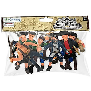 ArtCreativity Pirate Action Figure Playset, Set of 8 Legendary Plastic Figures in Assorted Poses, Cool Pirate Toy Set for Kids, Great Birthday Gift Idea for Boys and Girls