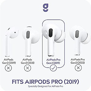 Gcioii 3 Pairs AirPods Pro Ear Hooks Covers [Added Storage Pouch] Upgraded Anti-Slip Sports Ear Covers Accessories Compatible with Apple AirPods Pro (2019) (White)