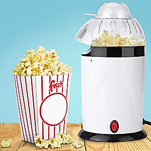 Ozgkee Household Mini Electric Blower Automatic Popcorn Popper Popcorn Maker EU Plug 220-240V White