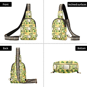 Women Crossbody Sling Backpack Irish-st-patrick-fleur-de-lis Girl Chest Bag Daypack for Hiking Traveling
