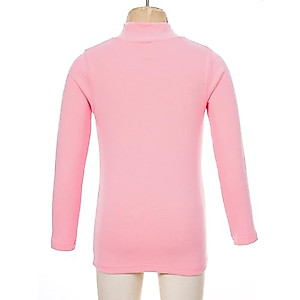 YiZYiF Kids Boys Girls Turtleneck Long Sleeves T-Shirts Thermal Tops Athletic Tee Baselayer Shirts Pink 9-10 Years