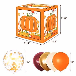 Little Pumpkin First Birthday Fall Party Decorations Balloon Boxes 1st Birthday Boxes Blocks for Fall Themed Thanksgiving Holiday Birthday Party Supplies Cake Smash Photo Props Backdrop