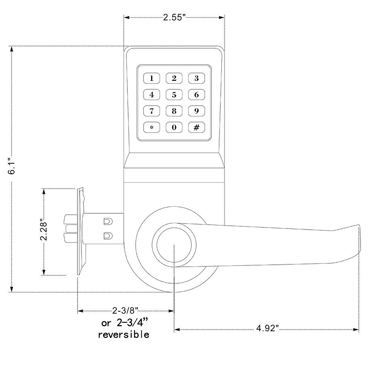 HENYIN Digital Door Lock,Unlock with M1 Card, Code and Key,Handle Direction Reversible (Card+Remote)