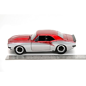 Jada 1967 Chevrolet Camaro Candy Red and Silver Metallic Bigtime Muscle Series 1/24 Diecast Model Car