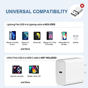 2-Pack USB C Wall Charger iPhone Charger Block Wall Charger Power Adapter Compatible with iPhone 14/14 Pro Max/13/13 Mini/12 Pro/12 Pro Max/11/11 Pro/Max/iPad Pro and Samsung Galaxy S22/21
