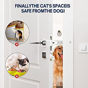 2 Pack Cat Door Holder Latch & Cat Door Stopper. 5 Adjustable Door Strap for Cats to Dog Alternative to Keep Dogs Out of Cat Litter Boxes and Food.No Cut Cat Door Interior Door