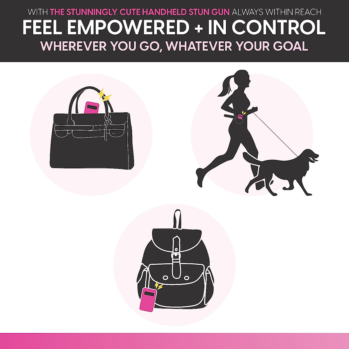 super-cute Pepper Spray & Stun Gun Kit - Professional Grade, Maximum Strength Pepper Spray & Powerful, High Voltage & Compact Stun Gun - Pink & Pink
