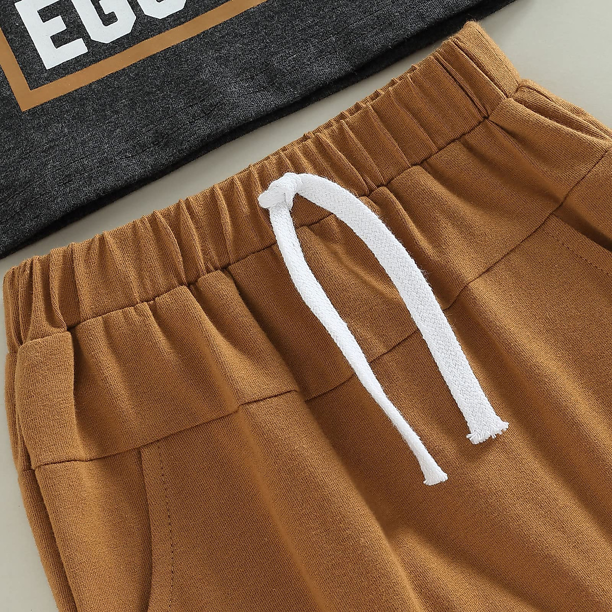 Infant Toddler Baby Boy Easter Day Outfit Clothes Short Sleeve Bunny Letter Printed T-Shirt Tops and Jogger Pants Set (Dark Gray, 18-24 Months)