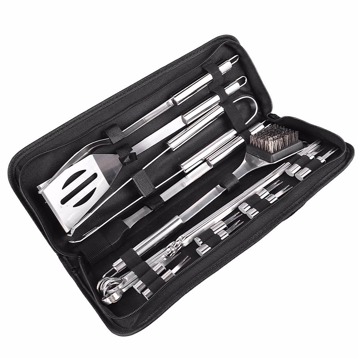 Grill Set, BBQ Grill Tools Set Fine Crafted Spatula 20pcs for Outdoor for Travel