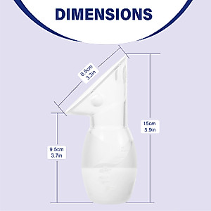 Amplim 2-Pack Gen 2 Manual Breast Pump/Collector for Breastfeeding with Stopper (4 oz/100ml) Food Grade Silicone BPA PVC and Phthalate Free (Blue + Purple)