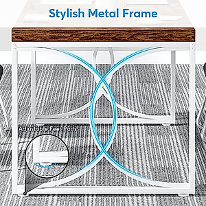 Tribesigns 63" Executive Desk, Large Office Computer Desk with Strong Metal Frame, Modern Thicken Wood Workstation Business Furniture for Home Office, Easy Assembly (Walnut & White)