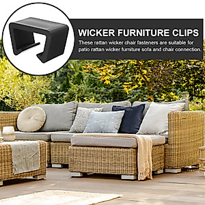 GANAZONO 12Pcs Sofa Card Slot Garden Furniture Clips sectional Sofa Fasteners Wicker Chair Fasteners Chair Couch Clip Rattan Furniture Clamps Sofa Clamps Rattan Sofa pp Rattan Chair Module