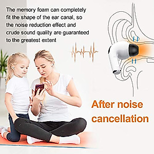 Link Dream 12 Pieces Replacement Ear Tips for AirPods Pro AirPods Pro 2nd Generation 2022 Accessory Memory Foam Ear Buds Tips with Portable Storage Box (Black)