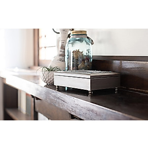 Cottage Garden Braver Stronger More Beautiful Brushed Silvertone Jeweled Music Box Plays Wind Beneath My Wings