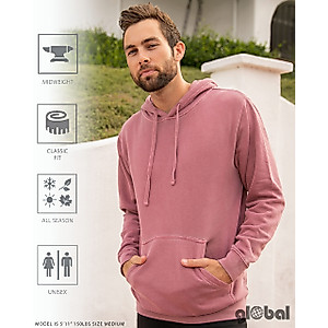 Global Blank Mens Hoodie Pullover Sweatshirt for Men and Women Hoodies, Green, Medium