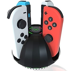 Switch Controller Charging Dock for Nintendo Switch Joycon,Switch Joycon Charger Compatible with Switch OLED Joy Con,4 in 1 Joycon Charging Dock with LED Indication and Charger Cable