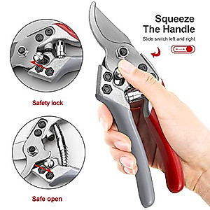 Pruning Shears, Garden Clippers Plant Scissors Professional Bypass Pruner Tree Branch Cutter Plant Trimming Scissors 2 PCS Red