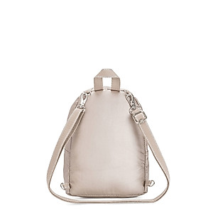 Kipling Women's Delia Compact Convertible, Lightweight, Minimal, Nylon Laptop Backpack, Metallic Glow, 7" L x 9.25" H x 5" D