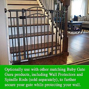 Baby Gate Guru Extra Long M8 (8mm) Stair Banister Adapter Y-Spindle Rods 2 Pack for Pressure Mounted Baby and Pet Safety Gates (8mm, Bronze)